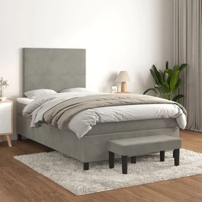 Box spring postel s matrací světle šedá 120 x 200 cm samet 3137713