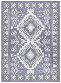 Dywany Łuszczów, Kusový koberec Sion Sisal Aztec 3007 blue/pink/ecru – na ven i na doma, 140x190, modrá, chodba / předsíň