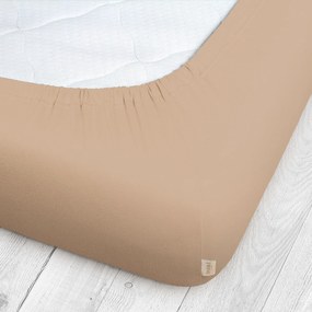 Jersey prostěradlo světle hnědé na výšku matrace do 30 cm Velikost: 90 x 200