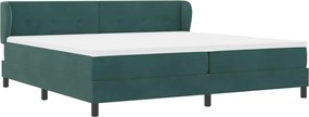 Postel s boxspringem s čelo Tmavě zelená 200 x 200 cm samet 3340409