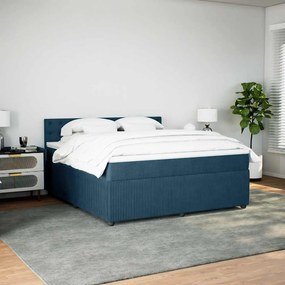 Box spring postel s matrací modrá 180 x 200 cm samet 3290122