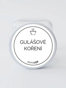 Samolepka na kořenky GULÁŠOVÉ KOŘENÍ bílá 5 cm základní písmo