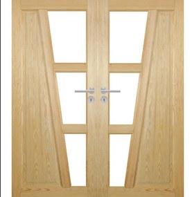 Archo - Dvoukřídlé dřevěné dveře dýhované z borovice Takoma 105558