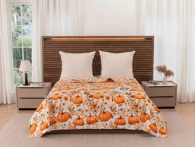 Přehoz na postel FLOWERS AND PUMPKINS, oranžový Rozměr: 220 x 240 cm