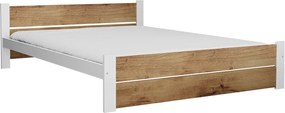 Postel IKAROS DOUBLE 160 x 200 cm, dub artisan/bílá Matrace: Matrace Coco Maxi 20 cm, Rošt: Bez roštu