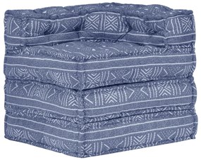 vidaXL Modulární pouf indigo textil