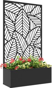 Zvýšený vkusný truhlík Outsunny, kovová květinová bedna na zeď, zahradní treláž 61 x 23 x 113 cm pro zahradu, balkon, terasu, květináč na popínavé ros