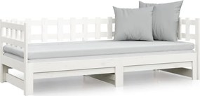 vidaXL Výsuvná postel 2x (80 x 200) cm masivní borovice [820767] Barva: Bílá