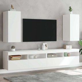 vidaXL Nástěnné TV skříňky s LED 2 ks 30,5 x 35 x 70 cm [837243] Barva: Bílá