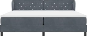 Postel s boxspringem s matrací Tmavě šedá 200 x 200 cm samet 3340353