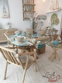 Modrý věnec z mušliček a korálků Couronne L - Ø 50*7cm