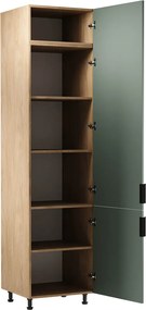 SORENTO pg | vysoká skříňka D60RWN potravinová s policemi | 60 cm | PRAVÁ | puccini/zelená