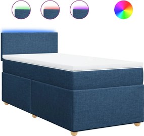 Box spring postel s matrací modrá 100 x 200 cm textil 3288890