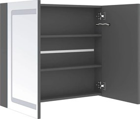 LED koupelnová skříňka se zrcadlem šedá 80 x 12 x 68 cm 326513