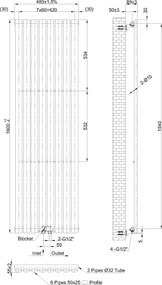 Invena Mono, topné těleso 1600x480, 672W, bílá, INV-UG-10-B16-A