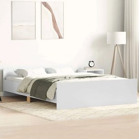 Rám postele s hlavovým a nožním čelem bílý 135 x 190 cm 3203789