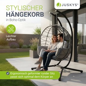 Juskys Dvojité závěsné křeslo Aria se stojanem Barva: béžová