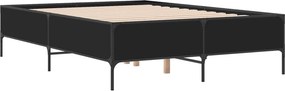 Rám postele černý 140 x 190 cm kompozitní dřevo a kov 3279807