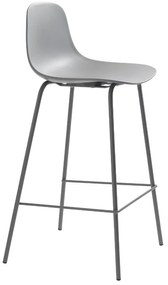 OnaDnes -20% Šedá plastová barová židle Unique Furniture Whitby 67,5 cm