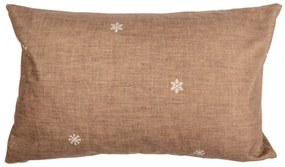 Hnědý obdélníkový povlak na polštář s motivem perníkových domečků Gingerbread Bliss – 30x50