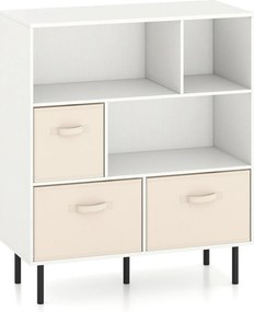 Costway 6-Cube knihovna s 3 odnímatelnými skládacími látkovými zásuvkami 3-Tier