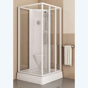 Ravak Supernova - Sprchový box 80x80 cm, s vaničkou a příslušenstvím, bílá/Pearl 8364411211