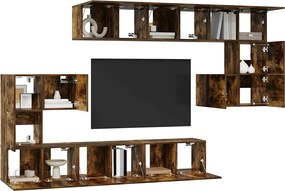 10dílný set TV skříněk kouřový dub kompozitní dřevo 3120305