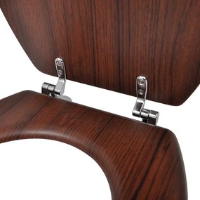 WC sedátka s víky 2 ks MDF hnědá 275909