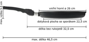 AMT titanový lívanečník K226 4 oka ø 26 cm s odnímatnou rukojetí