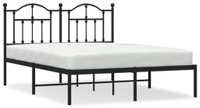 Kovový rám postele s čelem černý 140 x 200 cm,  353440
