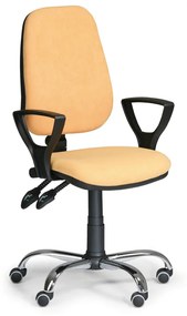 Pracovní židle Comfort SY s područkami, žlutá
