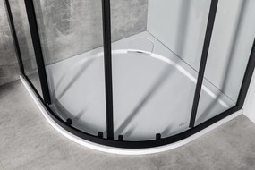 Gelco Gelco, SIGMA SIMPLY BLACK čtvrtkruhová sprchová zástěna 800x800mm, R550, čiré sklo, GS5580B