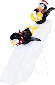 Costway Svítící vánoční dekorace bruslící tučňák, 120 cm