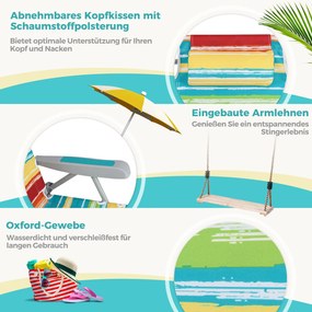 Costway Skládací plážové křeslo s nastavitelným opěradlem Lehké