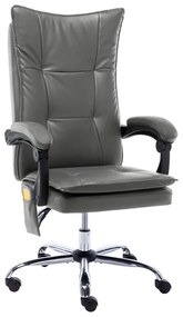 Masážní kancelářská židle antracitová umělá kůže,  20358