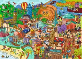 Trefl - Puzzle - Lost Items Spy Guy: Evropa / 500 dílků / 48 x 34 cm /