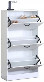 Botník do předsíně bílý 3 přihrádky  ABO-G1016 WT