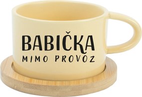 BABIČKA MIMO PROVOZ - žlutý hrníček makronka 200 ml