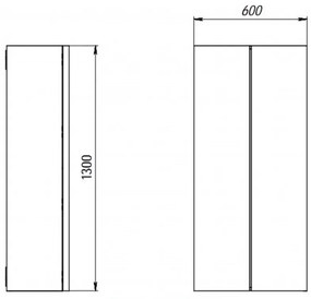 Kingsbath Rimini Graphite Oak 130 vysoká skříňka do koupelny