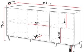Komoda CORONEL - tmavě modrá
