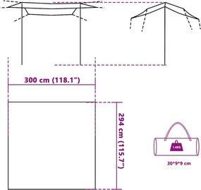 vidaXL Kempingová plachta 300 x 294 cm nepromokavá [94652] Barva: Zelená