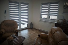 ZEBRA® Roleta DEN A NOC / MINI / PREMIUM / šedý melír / BH 19 Barva mechanizmu: bílá, Výška: 150, Šířka: 30