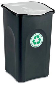 STEFANPLAST Odpadkový koš na tříděný odpad ECOGREEN 50 l, černý/bílé víko