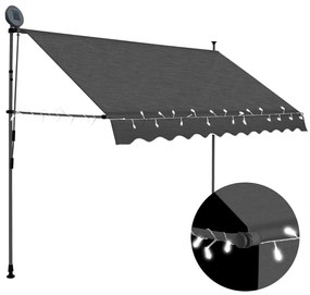 vidaXL Marketos Ručně zatahovací markýza s LED světlem 250 cm antracitová