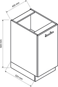 ALFASHOP ZOYA dolní D40 P/L dub