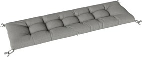 Outsunny polštář na lavici — polštář na lavici a lehátko se zavazovacími pásky, ochrana UV50+, výplň s pomalým návratem, 198×65×13 cm, světle šedý | A