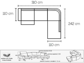 Rohová sedací souprava BREN s výsuvem, pravá, manuální, fialová (viky 19)