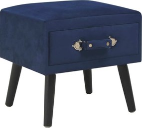 vidaXL Noční stolek tmavě 40 x 35 x 40 cm samet [247542] Barva: Modrá