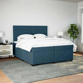 Box spring postel s matrací modrá 200 x 200 cm samet 3293306