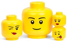 Žlutý úložný box LEGO® Girl, ø 10,6 cm
